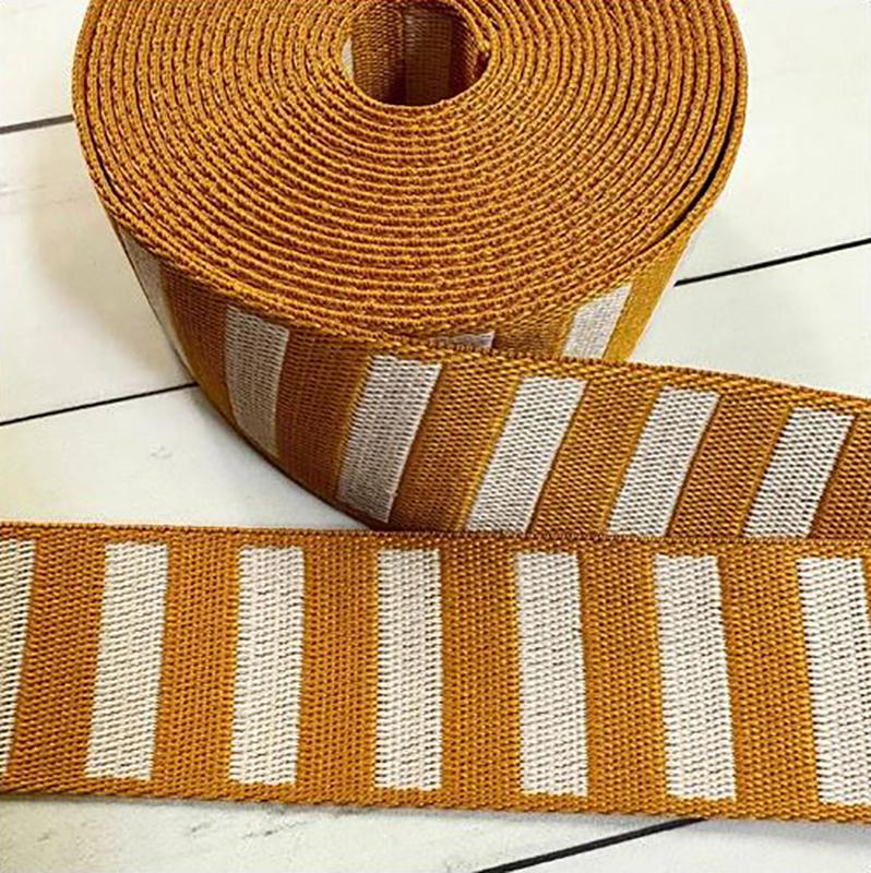 Bold Stripe Webbing in Cactus/Off White – Threaded Lines