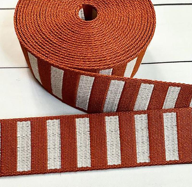 Bold Stripe Webbing in Saddle/Off White – Threaded Lines