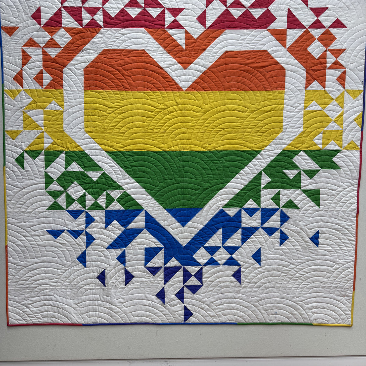 Rainbow Exploding Heart Quilt Kit – Threaded Lines
