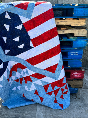 Exploding Heart of America Quilt Kit – Threaded Lines