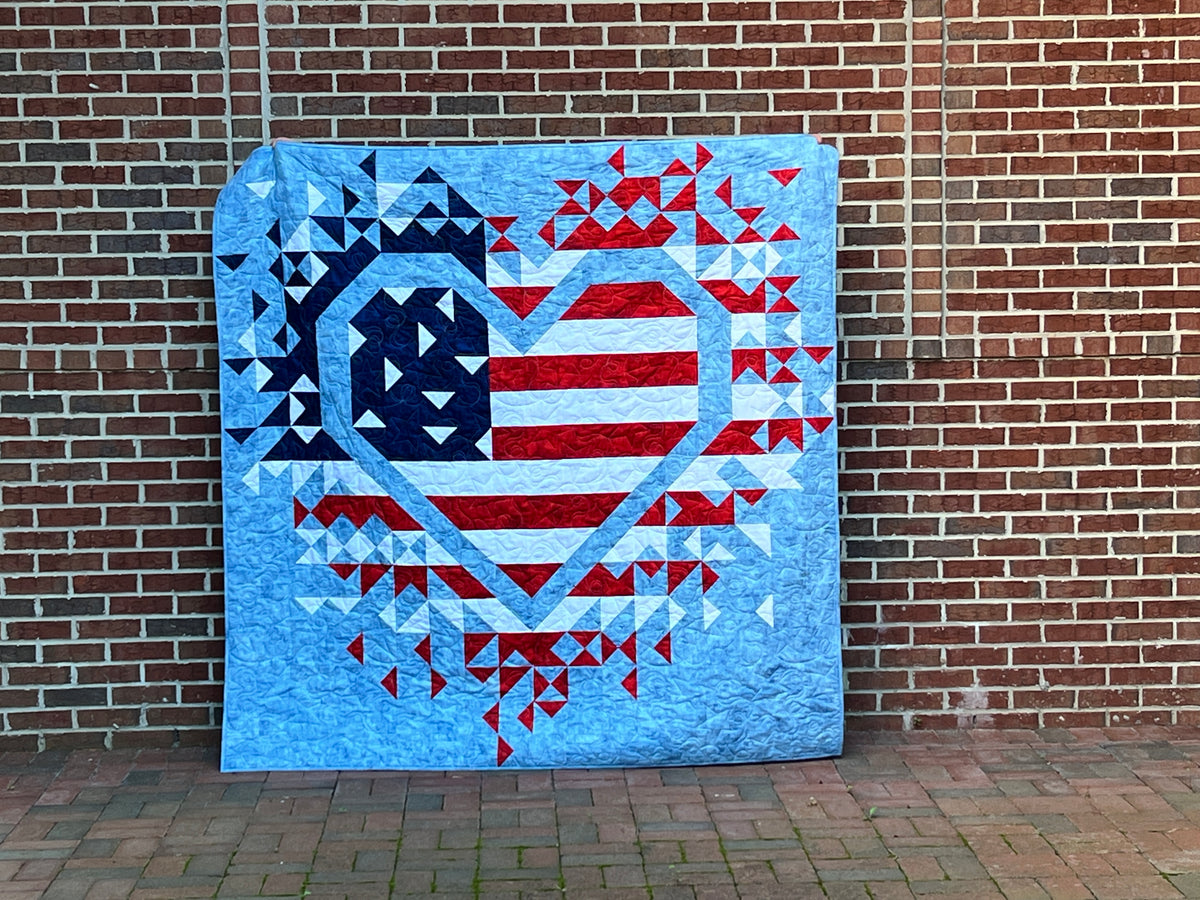Exploding Heart of America Quilt Kit – Threaded Lines