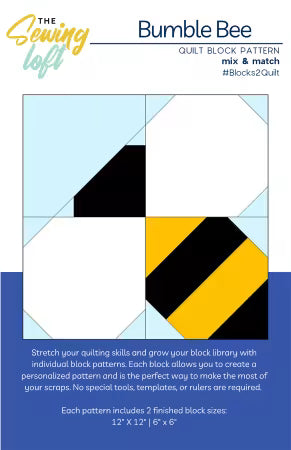 Bumble Bee Quilt Block – Threaded Lines